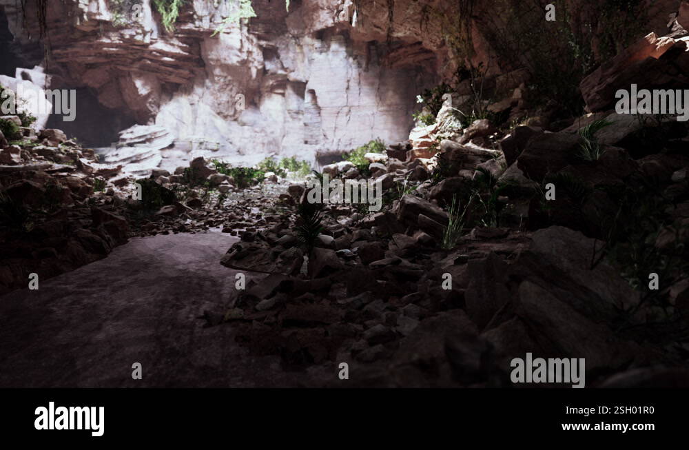 Cave in an extinct volcano on the island Stock Video Footage - Alamy