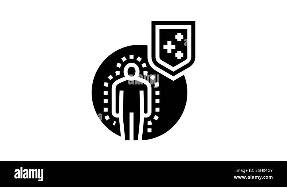 body immunity defense glyph icon animation Stock Video Footage - Alamy