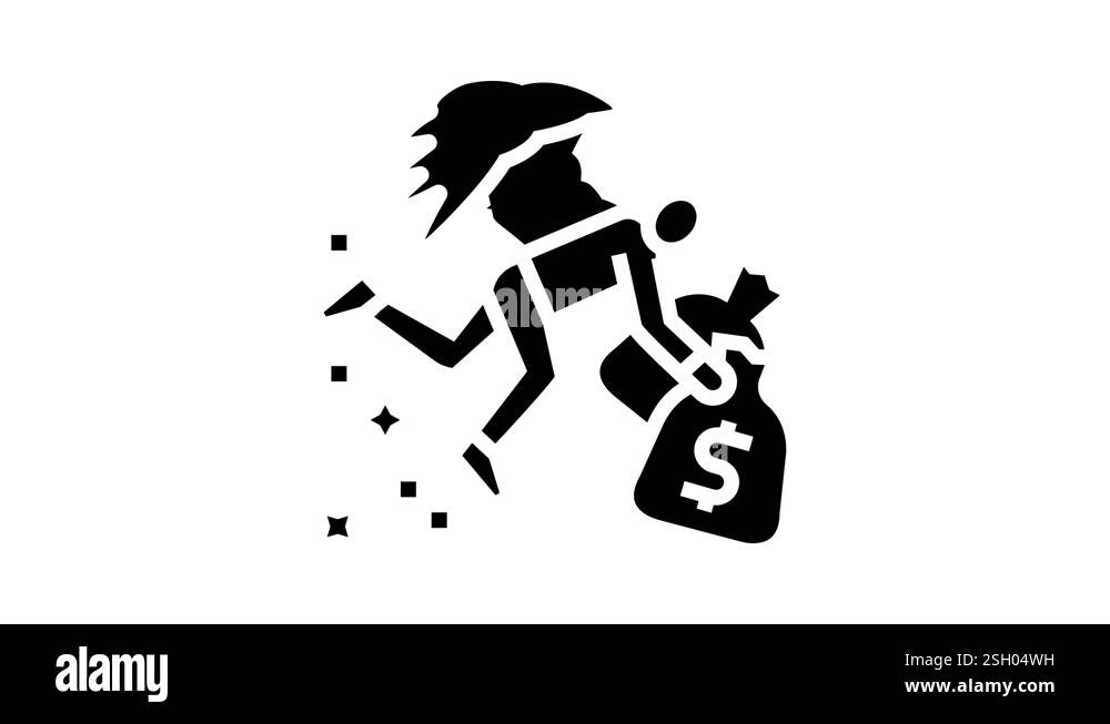 investor financial freedom money glyph icon animation Stock Video ...