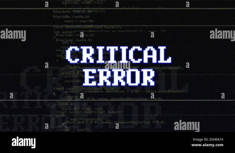 CRITICAL ERROR Glitch Text Animation, Loop Stock Video Footage - Alamy