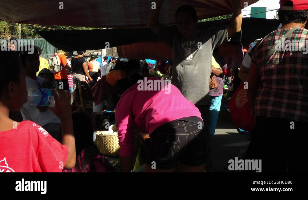 Outdoor food market at Sibalom city in the Republic of the Philippines Stock Video Footage - Alamy