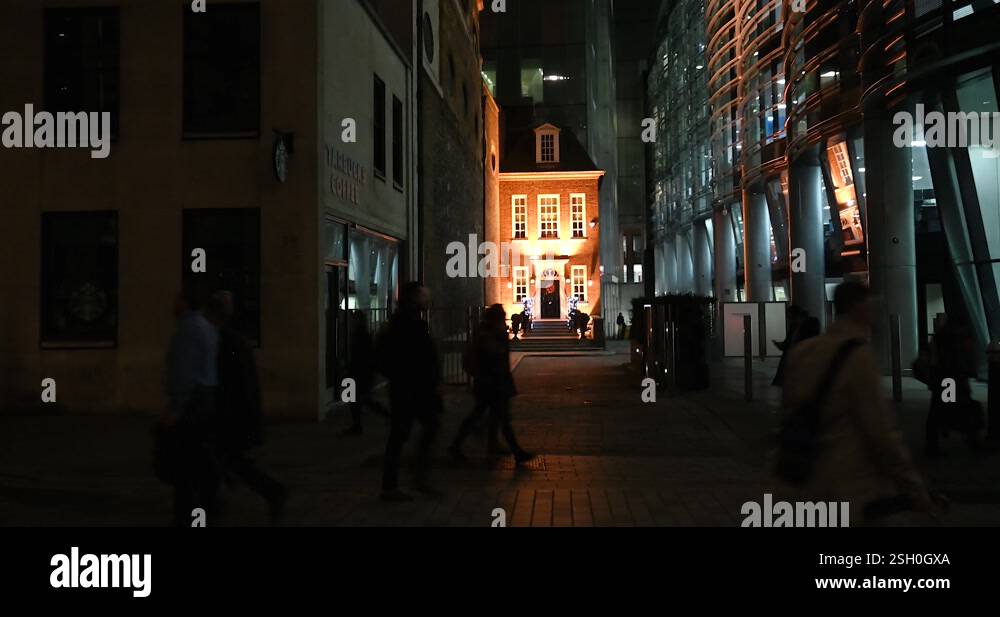 Evening view towards The Walbrook Club, London, United Kingdom Stock ...