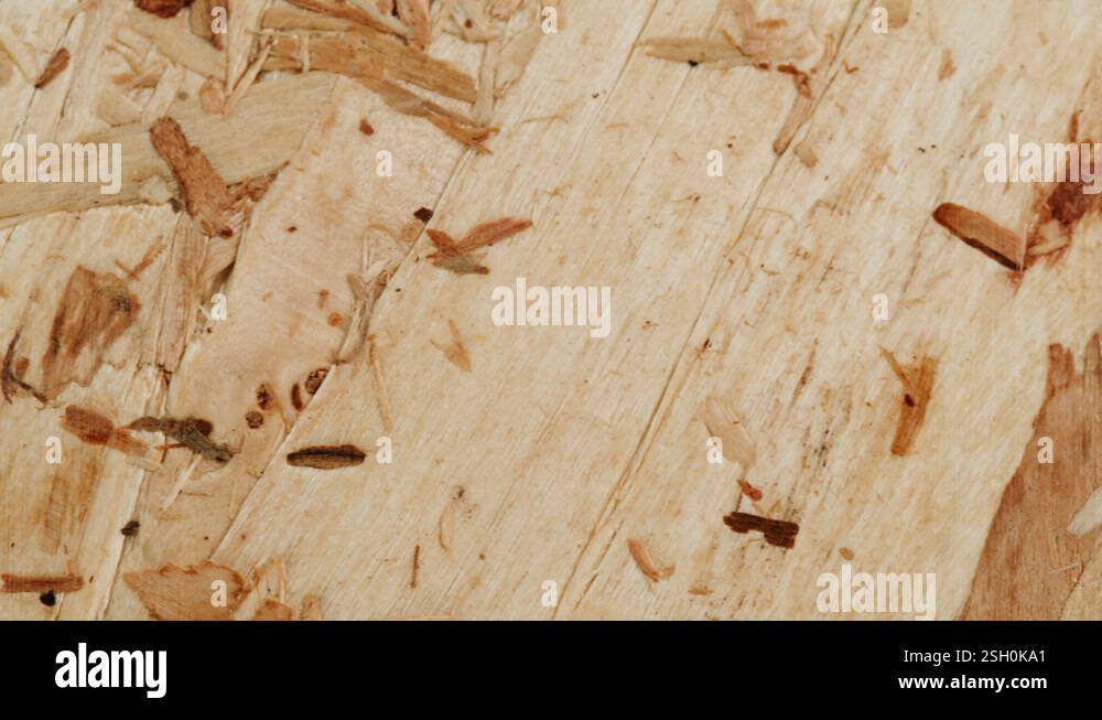 OSB boards wood chips sanded into a wooden background Stock Video ...