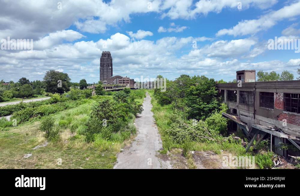 An aerial flyover of the Grand Central Railway Station out buildings in ...