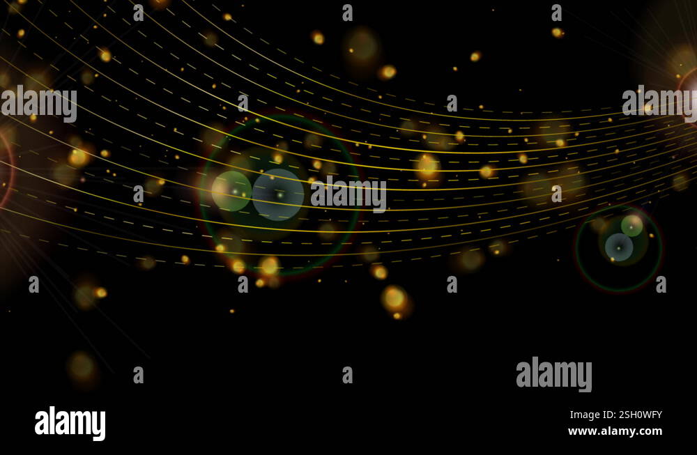Abstract luxury golden motion background with dotted lines and bokeh ...