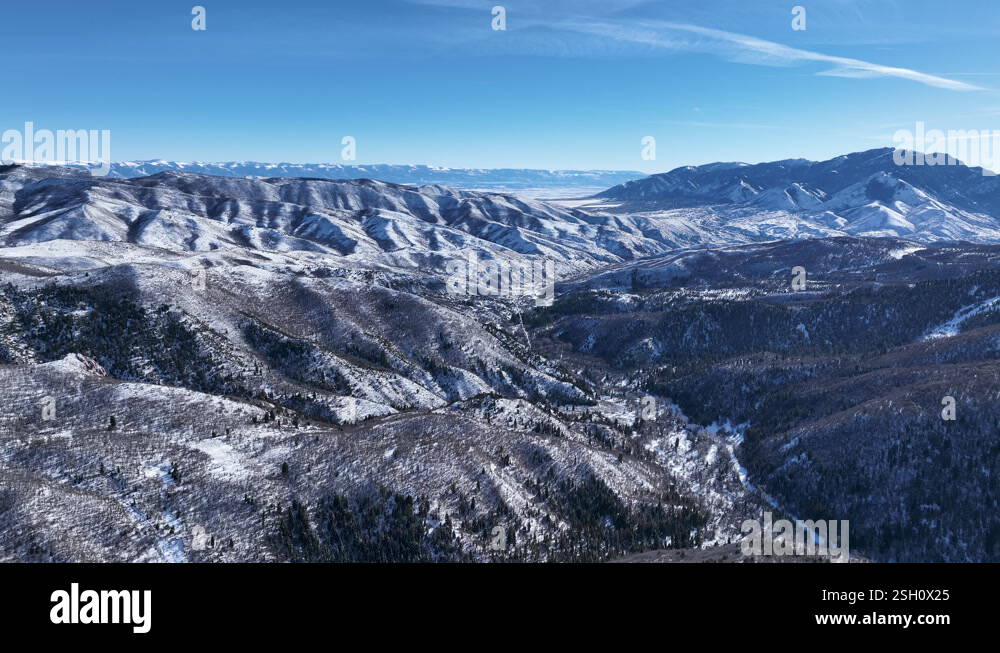 Aerial Mount Nebo Utah snow to valley 4K Stock Video Footage - Alamy