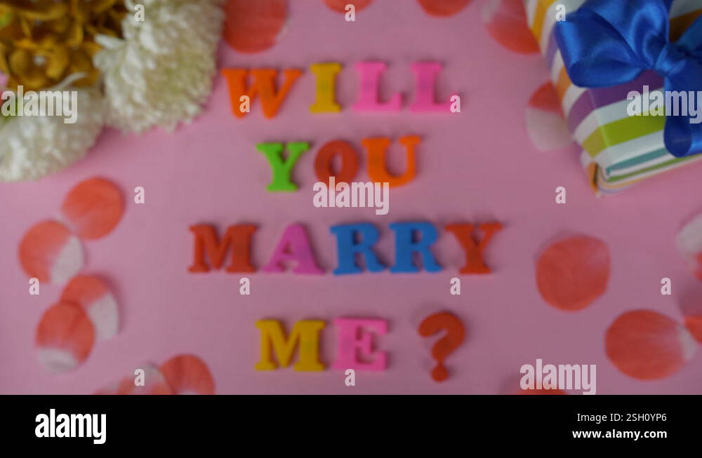 Will You Marry Me Marriage Proposal- decorated with flowers, word ...