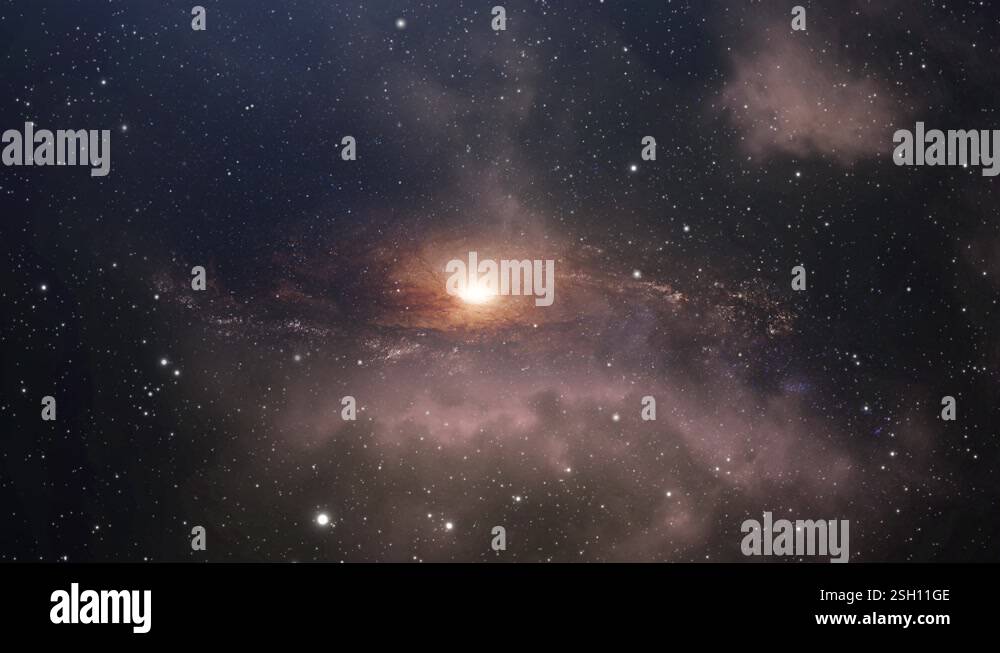 nebula with galaxy moving in space Stock Video Footage - Alamy