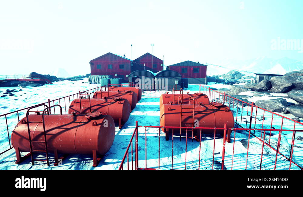 Russian research and polar expedition base buildings in Arctic Stock ...