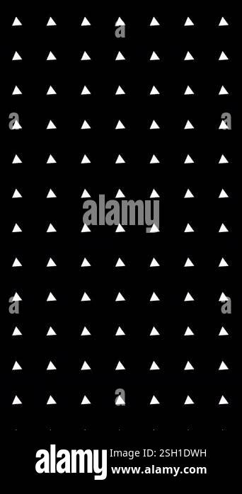 White triangle shapes rotating dynamic pattern animation on black ...