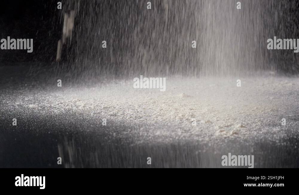 Refined flour is sprinkled on the smooth surface - Unhealthy, bad for ...