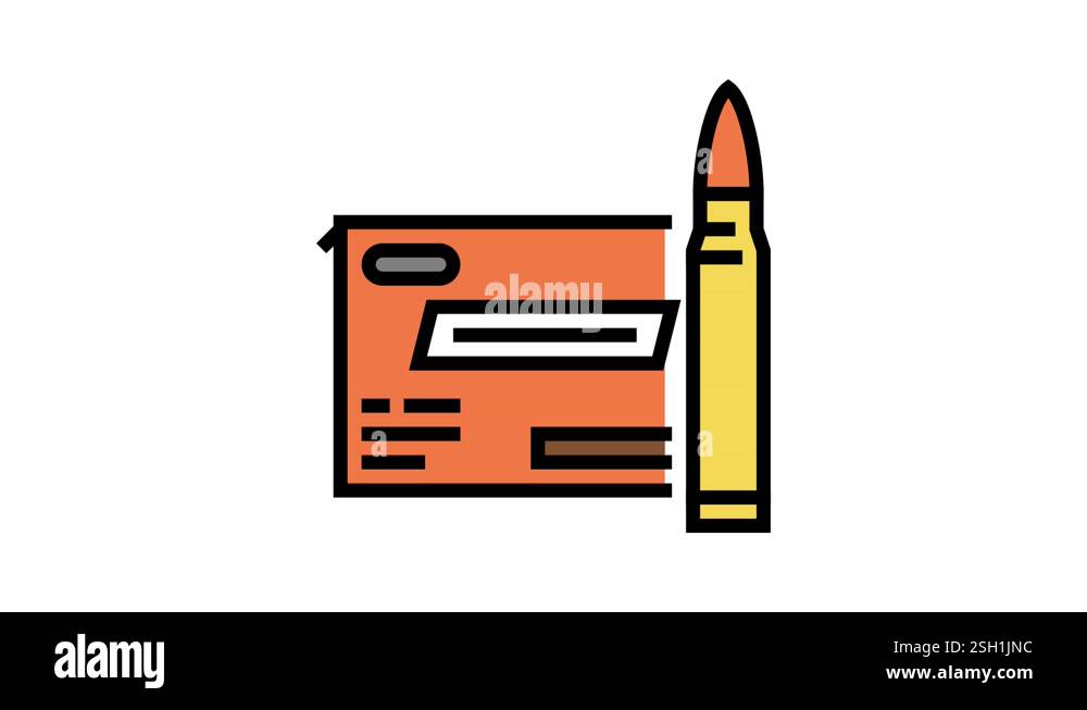 centerfire rifle ammo color icon animation Stock Video Footage - Alamy