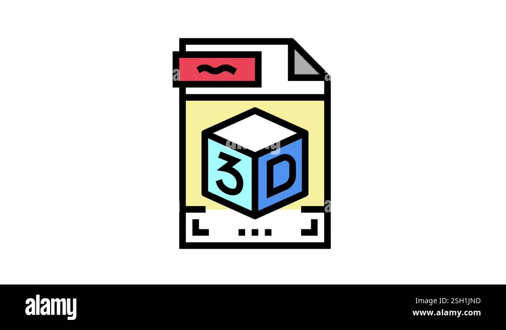 stl 3d file color icon animation Stock Video Footage - Alamy