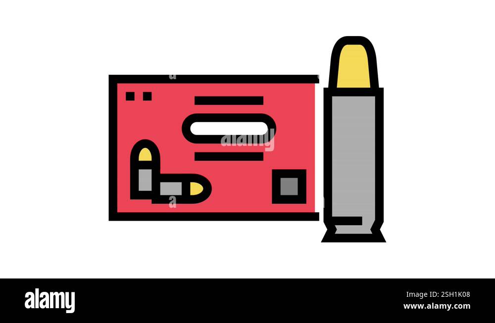 handgun ammo color icon animation Stock Video Footage - Alamy