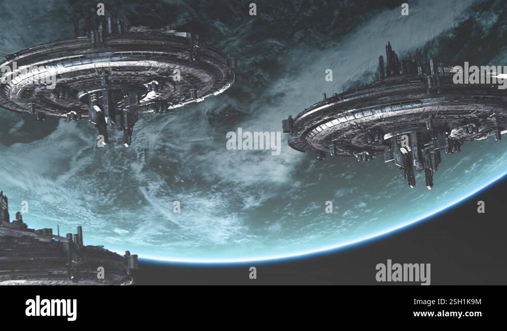Fleet of UFO Alien Spaceships Heading Towards Planet Earth for Invasion ...