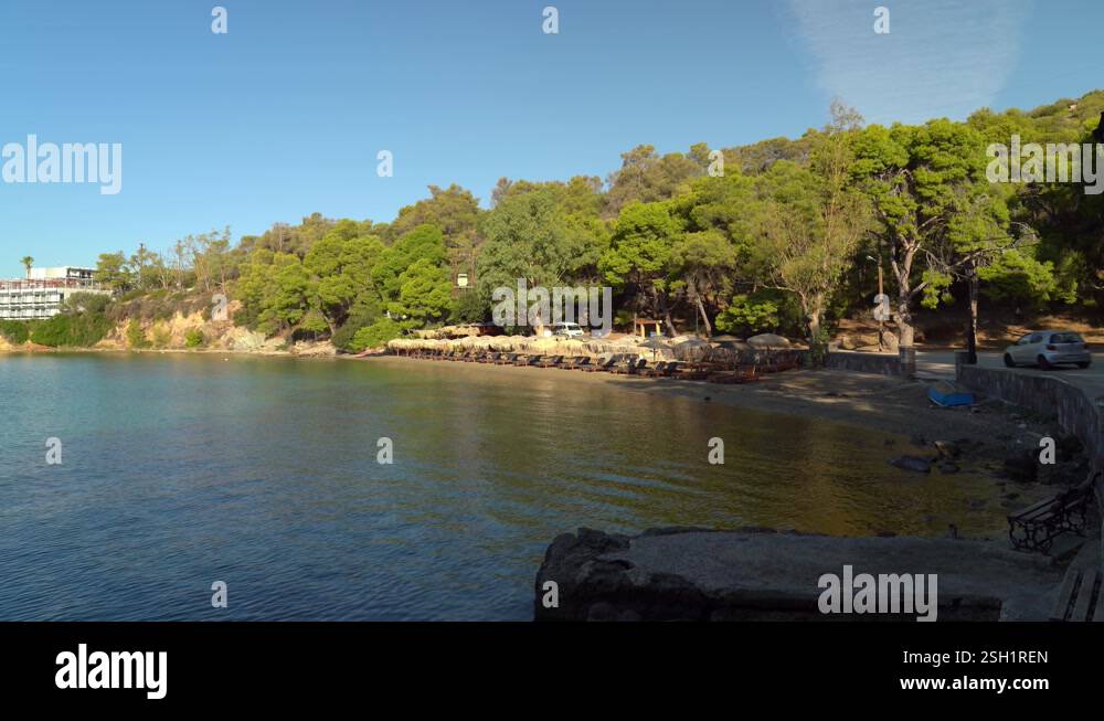 Paralia Mikro Neorio in Poros Island Greece Stock Video Footage - Alamy