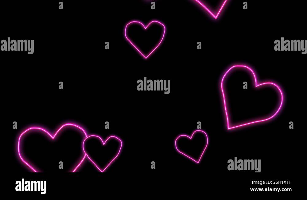 Floating Neon Hearts Stock Video Footage - Alamy