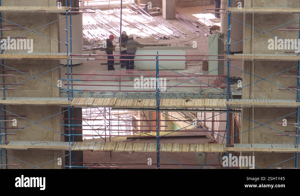 Construction equipment material scaffolding tools Stock Videos ...