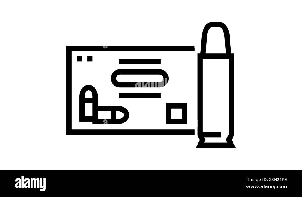 handgun ammo line icon animation Stock Video Footage - Alamy