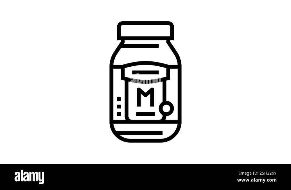 mayonnaise bottle sauce food line icon animation Stock Video Footage ...