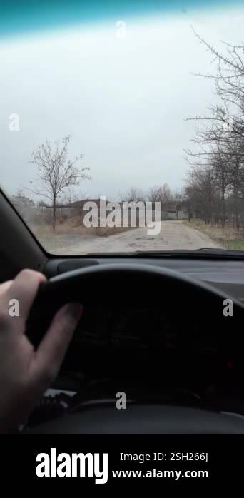 driver driving a car slow motion video. first person video driver ...