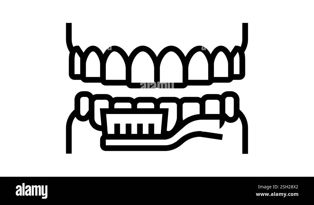 oral hygiene line icon animation Stock Video Footage - Alamy