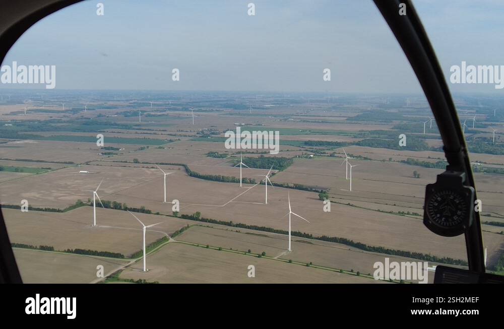 Helicopter Cockpit View Lookgin At Earth Plane With Sustainable Energy ...