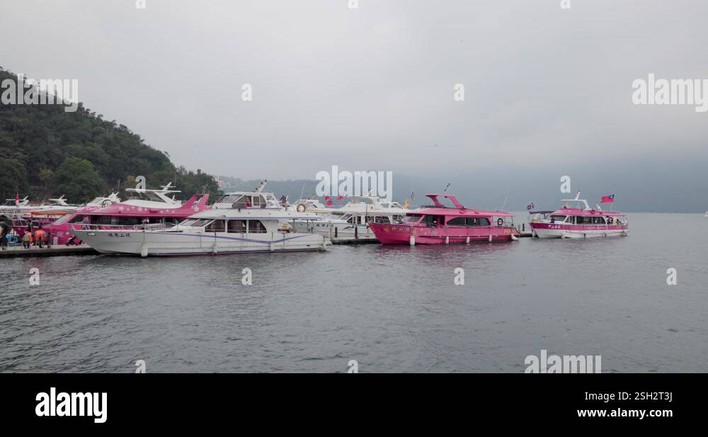 Nantou, Taiwan 04 November 2022: Foggy weather in Sun moon lake jetty ...