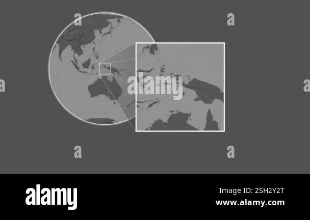Pulau Adi Island. Presentation of the location on a bilevel elevation ...