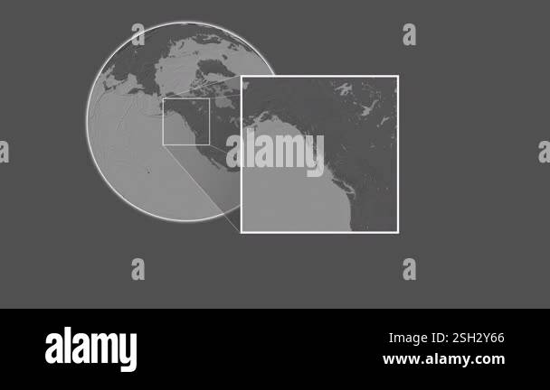 Annette Island. Presentation of the location on a bilevel elevation map ...
