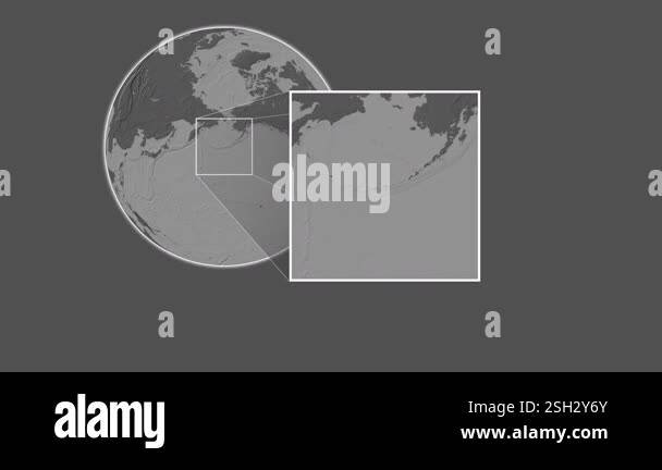 Atka Island. Presentation of the location on a bilevel elevation map ...