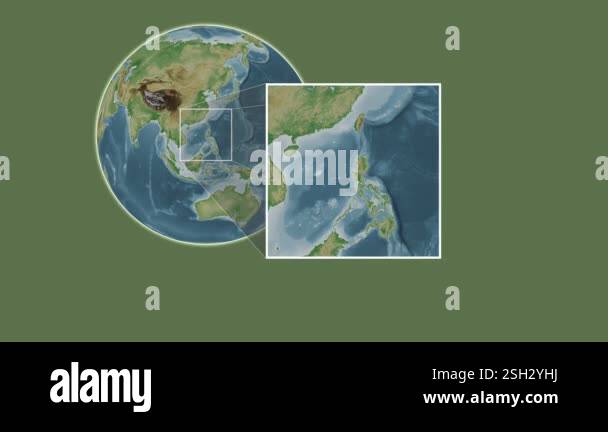 Anda Island. Presentation of the location on a colored elevation map ...