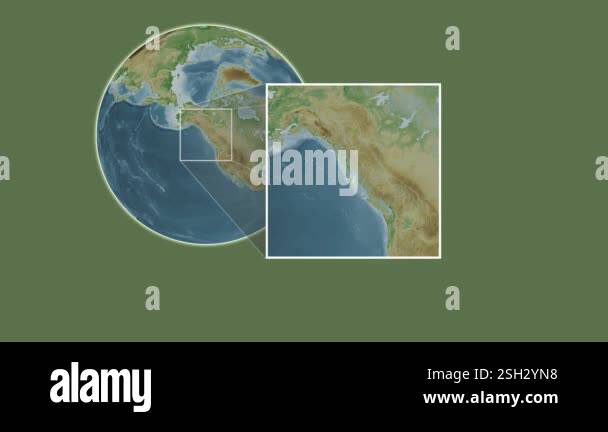 Annette Island. Presentation of the location on a colored elevation map ...