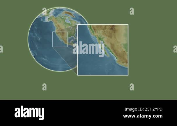 Isla Ana Island. Presentation of the location on a colored elevation ...