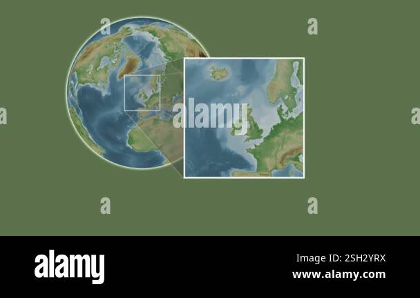 Isle of Arran Island. Presentation of the location on a colored ...