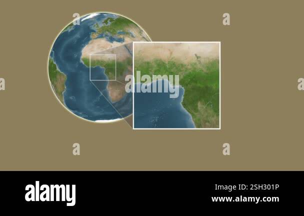 Andoni Island. Presentation of the location on a satellite map using a ...