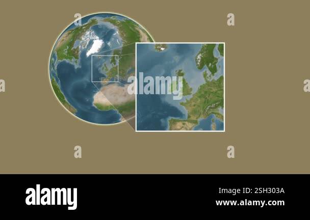 Anglesey Island. Presentation of the location on a satellite map using ...