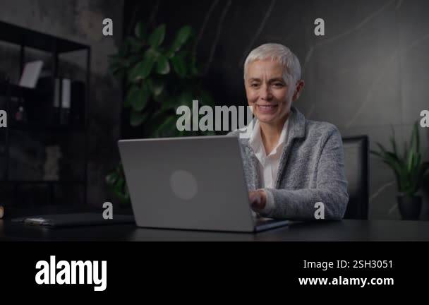 Cheerful businesswoman laptop smiles Stock Videos & Footage - HD and 4K ...