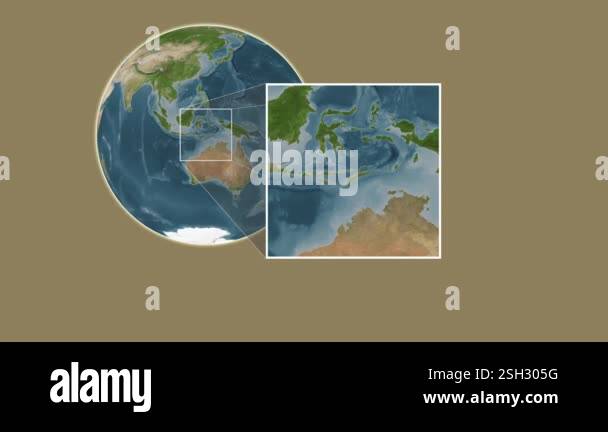 Pulau Alor Island. Presentation of the location on a satellite map ...