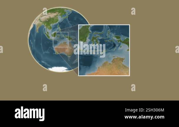 Atauro Island. Presentation of the location on a satellite map using a ...