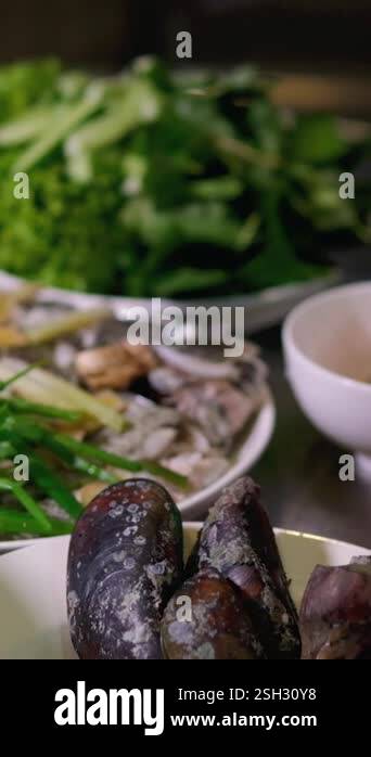 The traditional method of cooking Vietnamese fresh spring rolls. Fresh ...