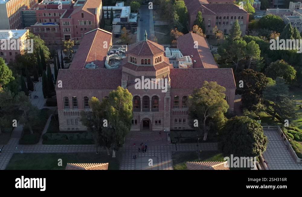 Dickson Court At UCLA With Sunset Lift On Rooftops. Aerial Dolly ...