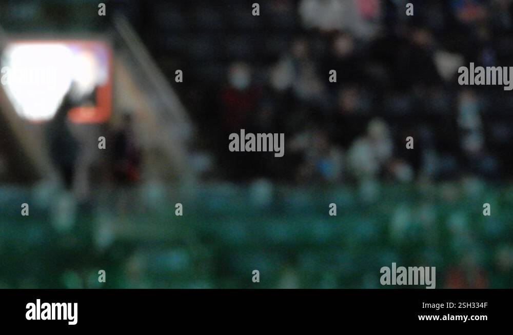 Hockey Skating Rink Crowd In Bleachers Arena Man Stands By Corridor ...