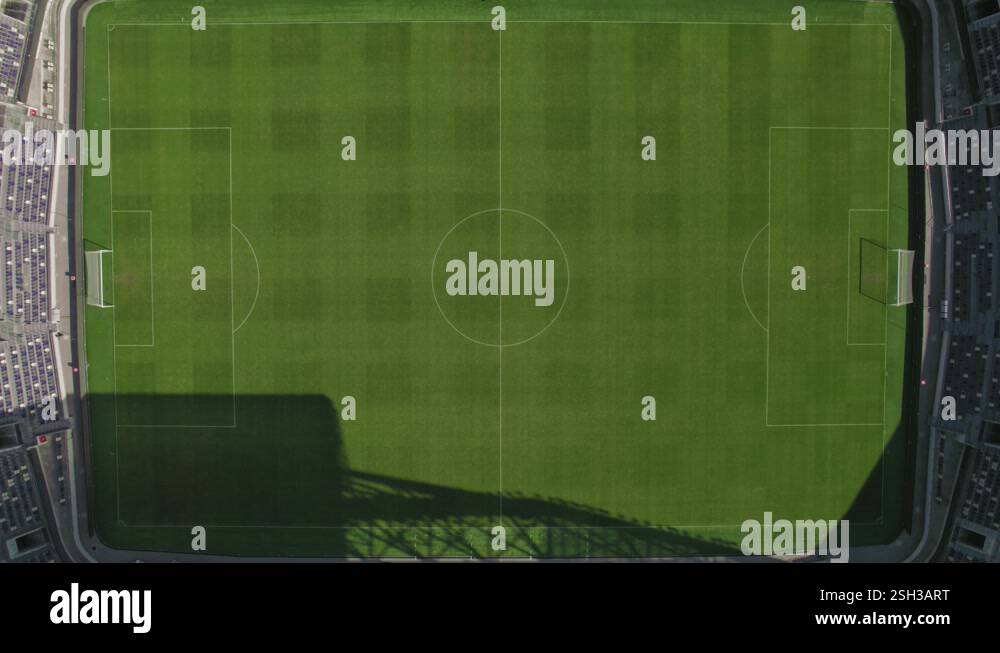 Football stadium at tel aviv (bloomfield) perfect grass top down raise ...