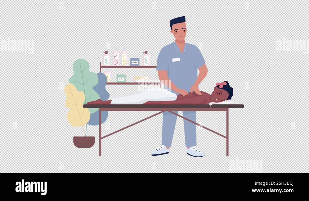 Animated spa massage characters Stock Video Footage - Alamy