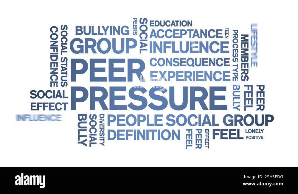 Peer Pressure animated word cloud,animation kinetic typography seamless ...