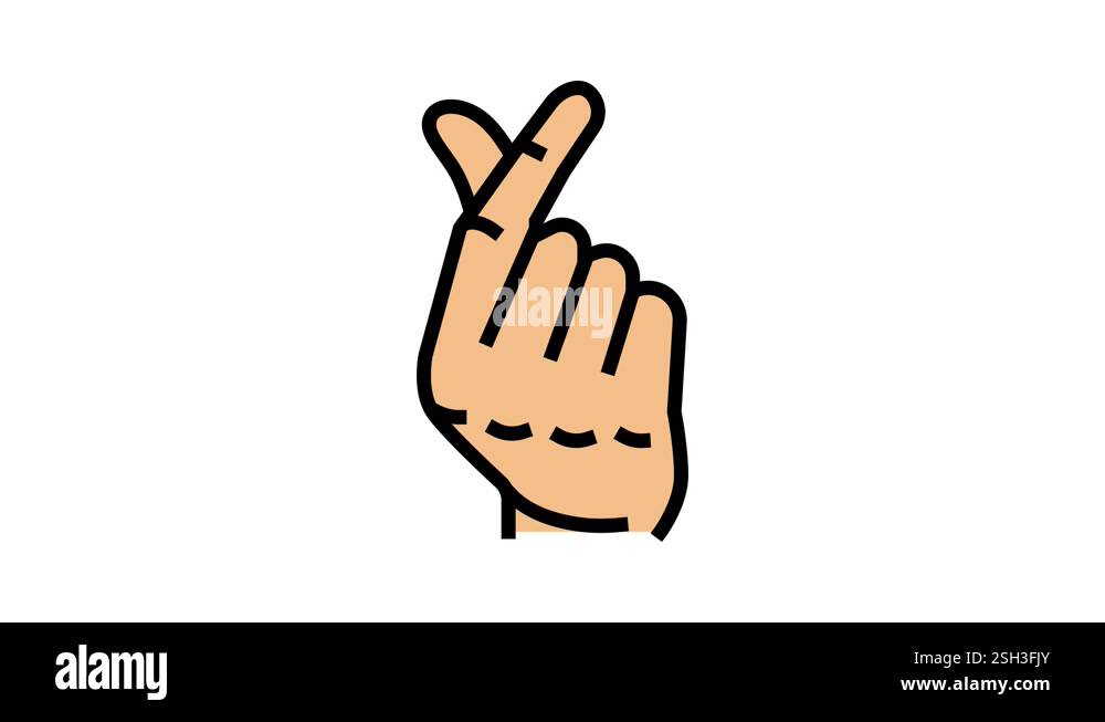 love hand gesture color icon animation Stock Video Footage - Alamy