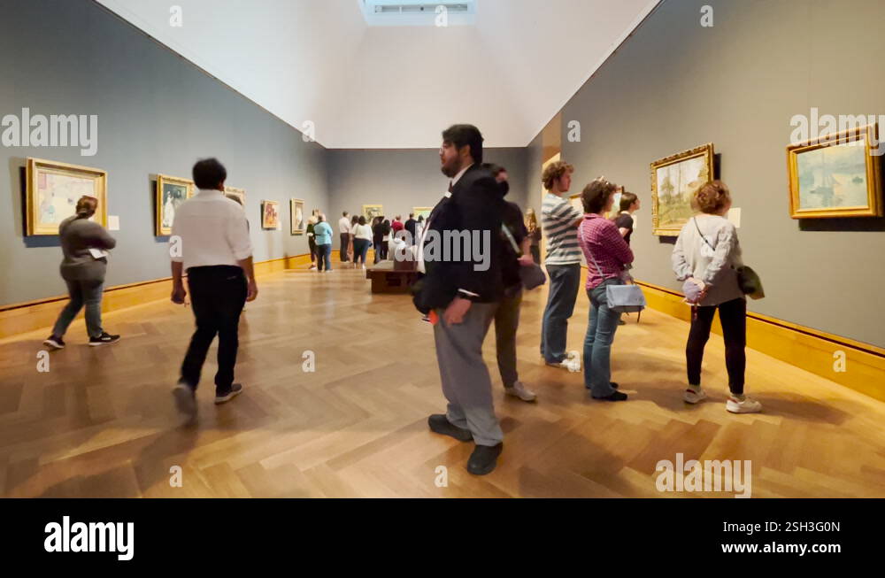 People visit the gallery of the J. Paul Getty Museum (Getty Museum), an ...