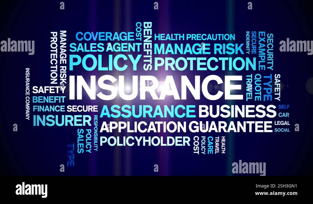 insurance animated word cloud,animation tag kinetic typography seamless ...