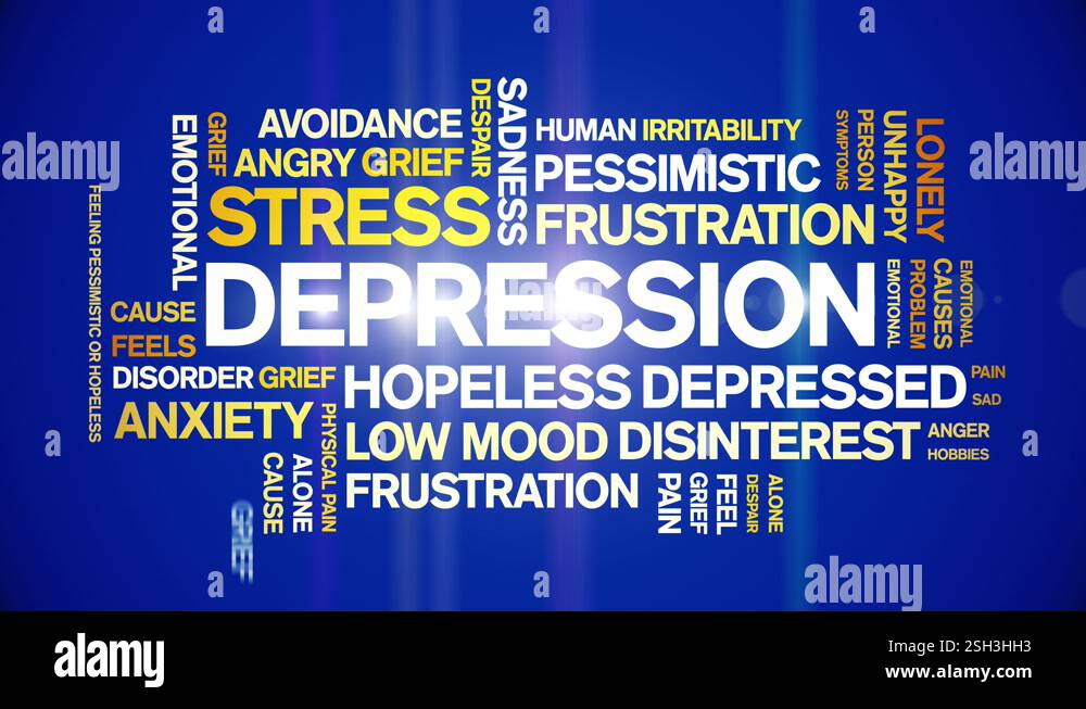 Depression animated word cloud,animation tag kinetic typography ...